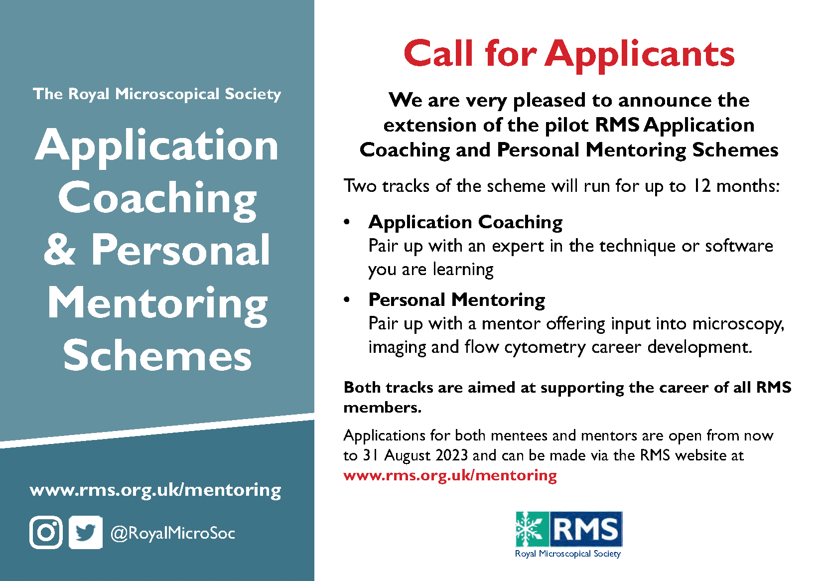 RMS Application Coaching and Personal Mentoring Scheme - FocalPlane